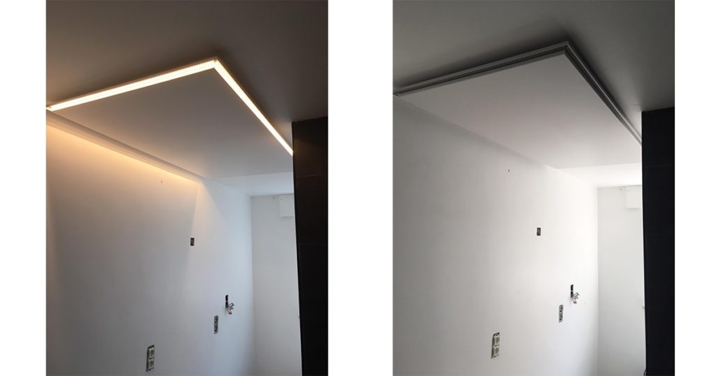 Infrarood verwarming plafond met verlichting woonkamer